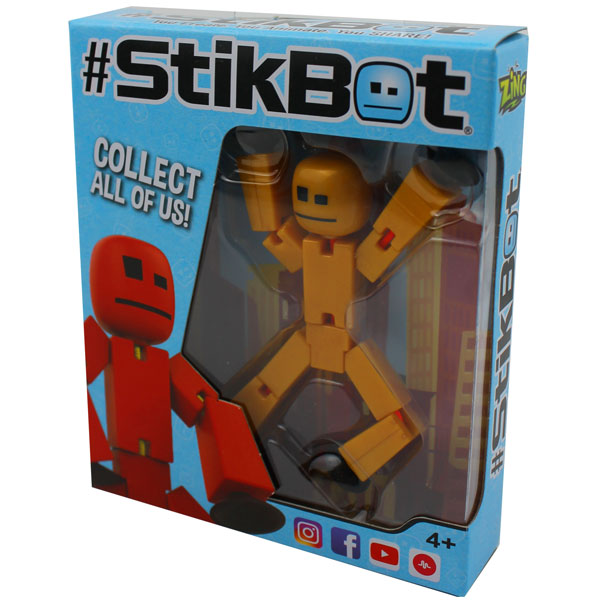 StikBot Single Pack 9 assorted colours in a CDU – Brainstorm Ltd